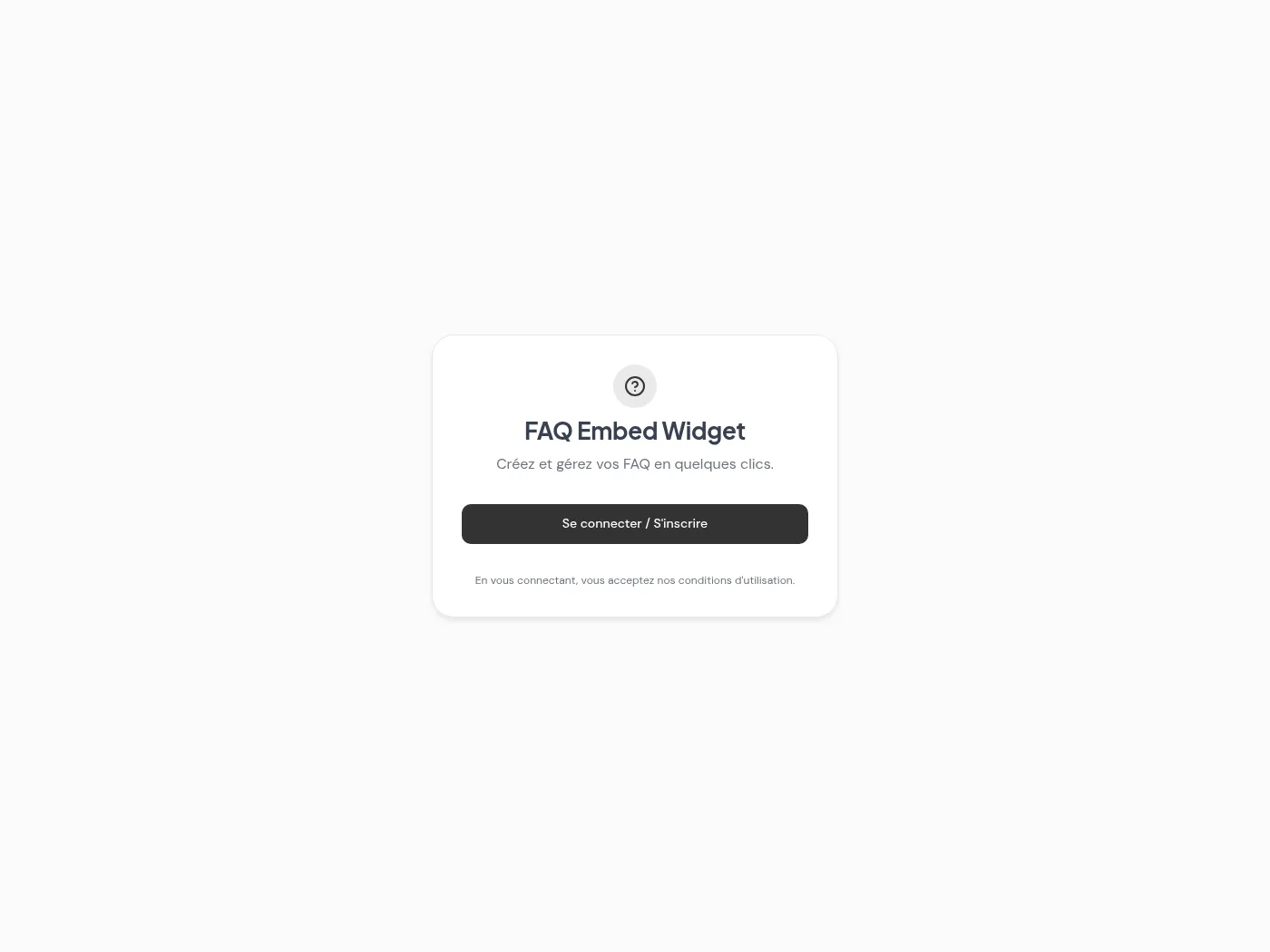 FAQ Embed Widget