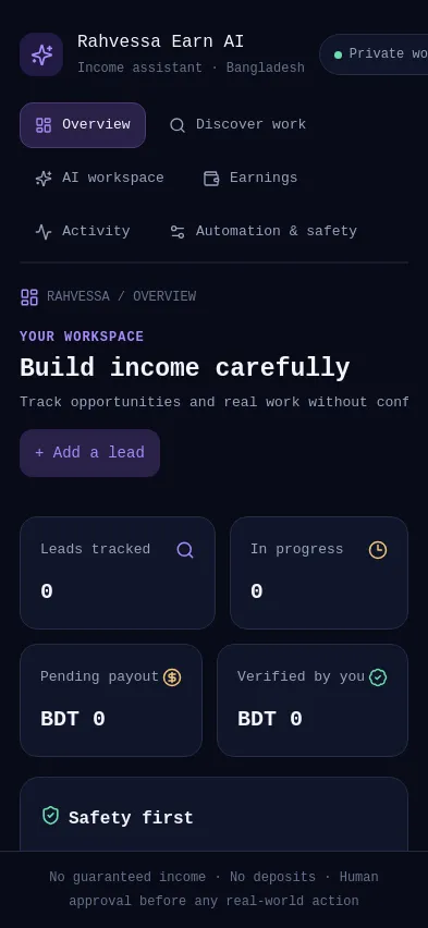 Rahvessa Earn AI Agent
