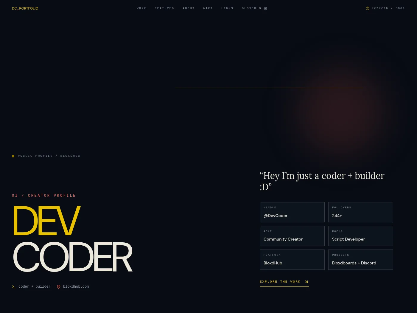 DevCoder Animated Portfolio