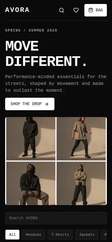 AVORA Streetwear Mobile Shop