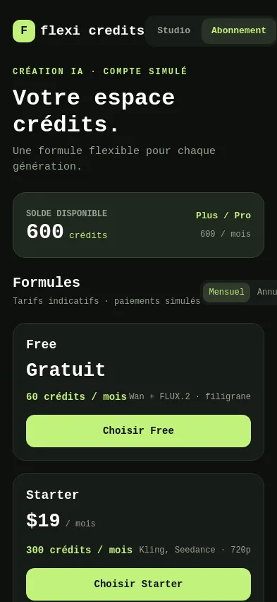 FlexiCredits Mobile Subscriptions