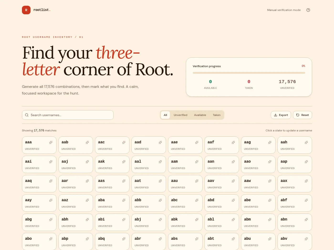 Root Username Checker