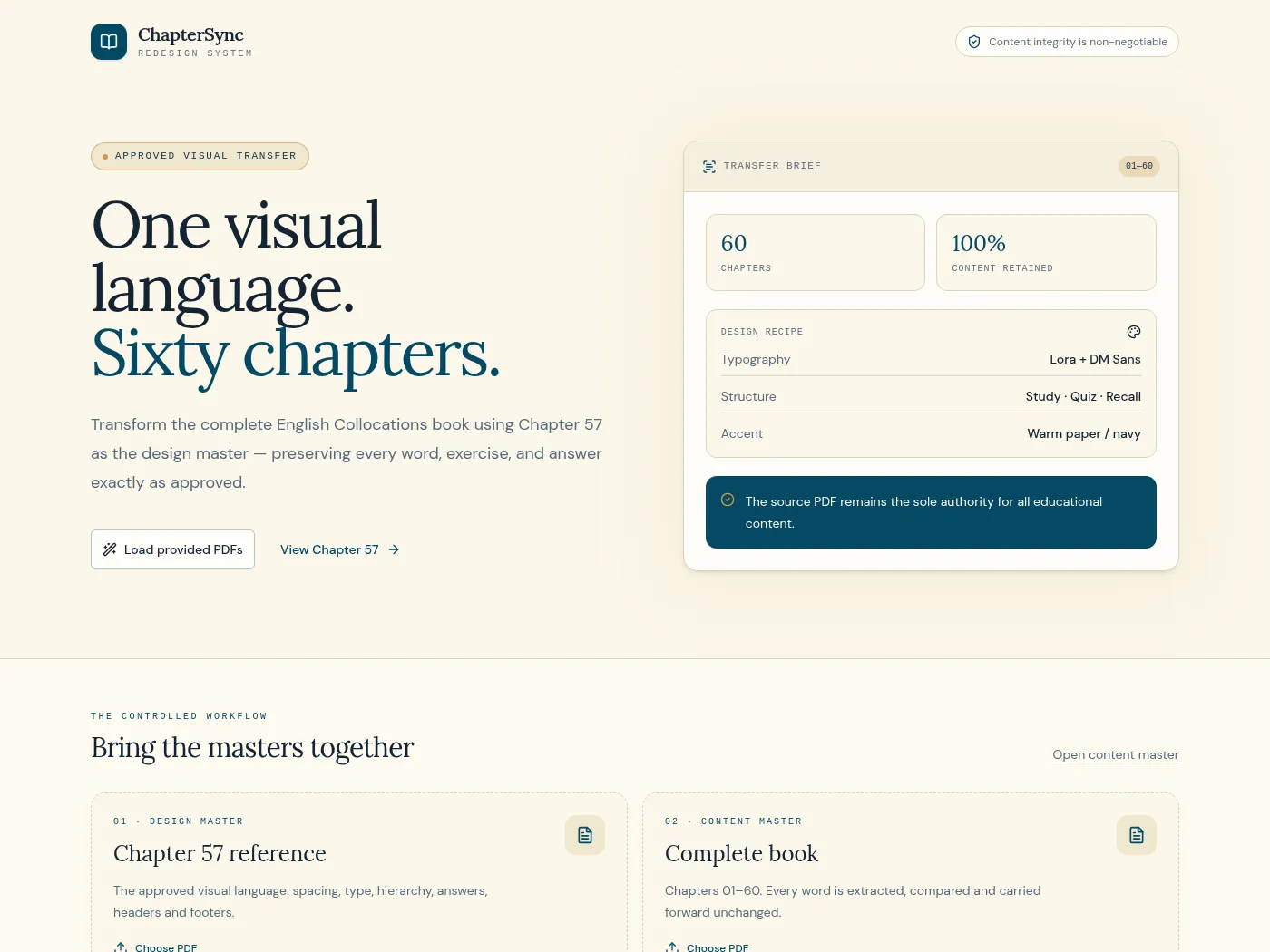 ChapterSync Redesign System