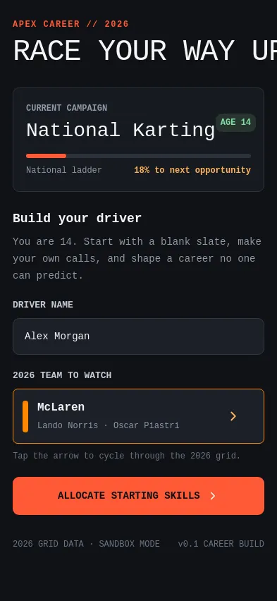 Racing Career Simulator