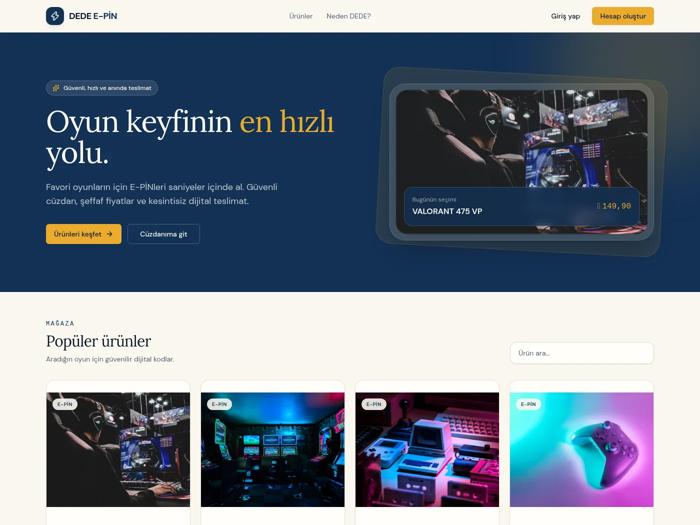 DEDE E-PİN Platformu