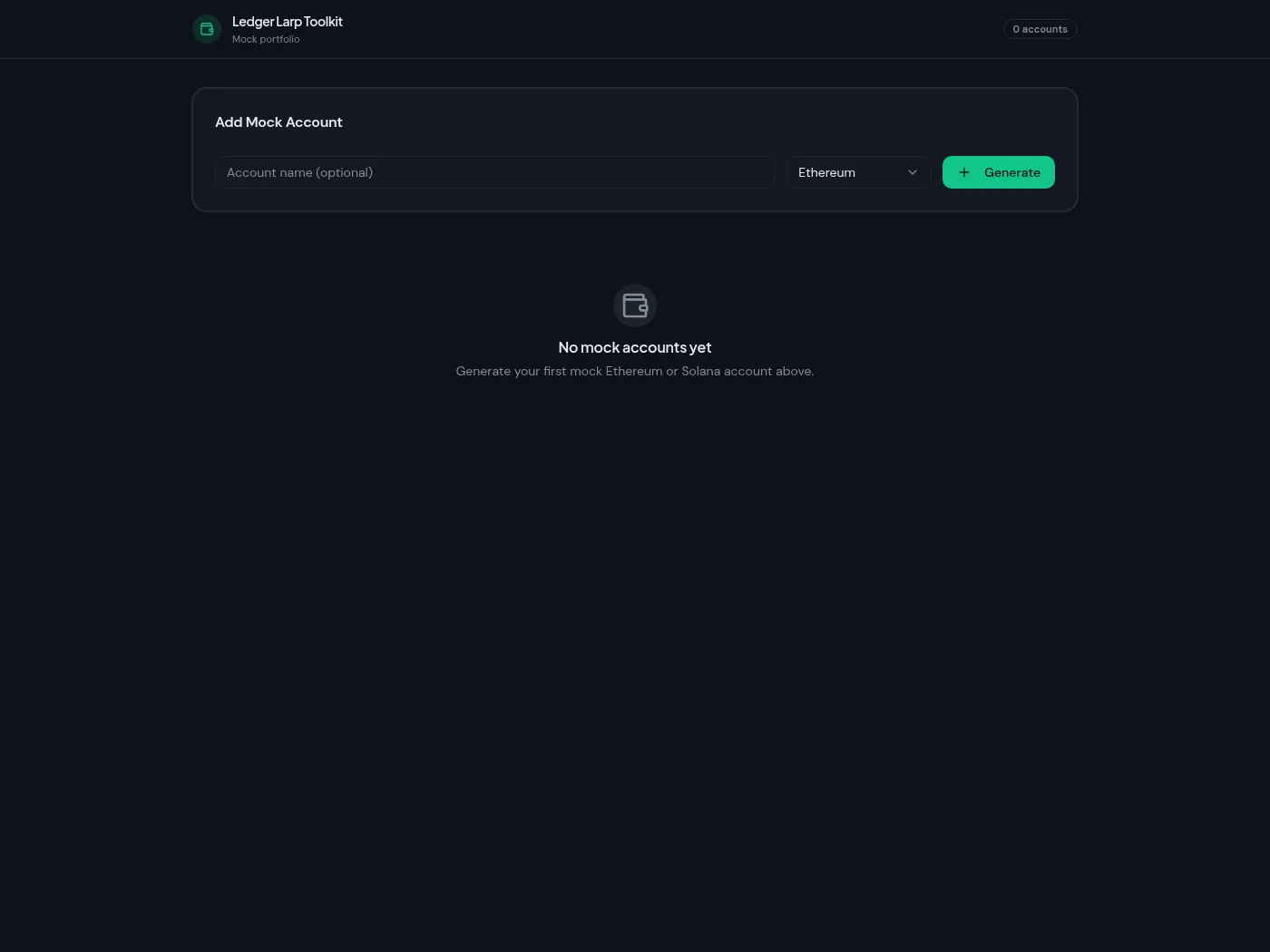 Ledger Larp Toolkit