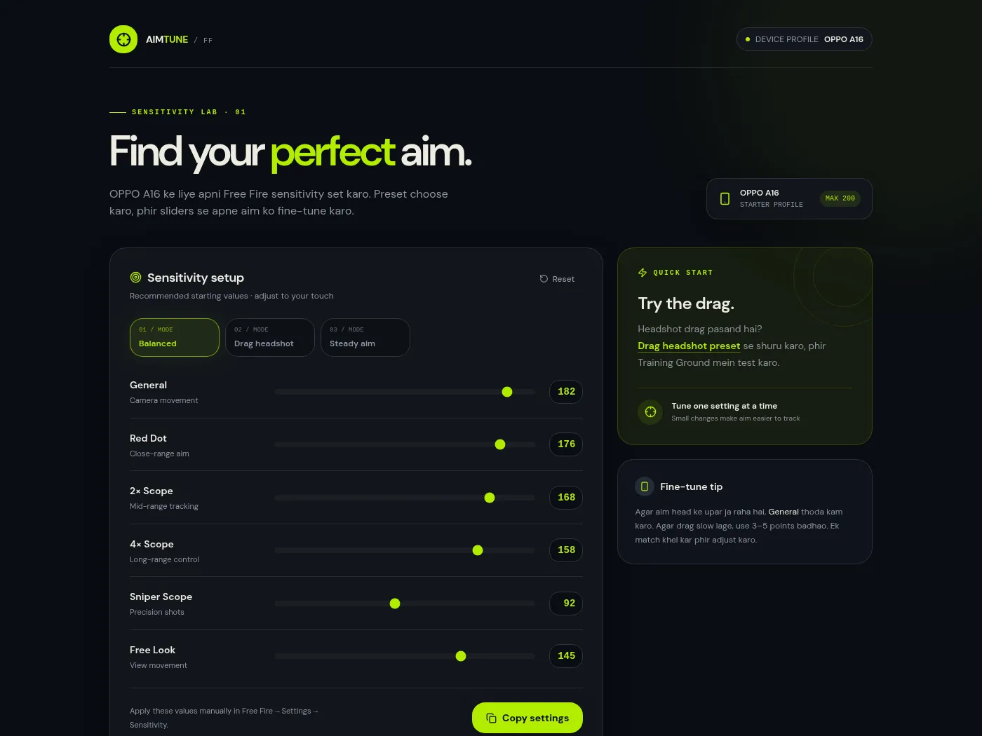 Game Sensitivity Tuner