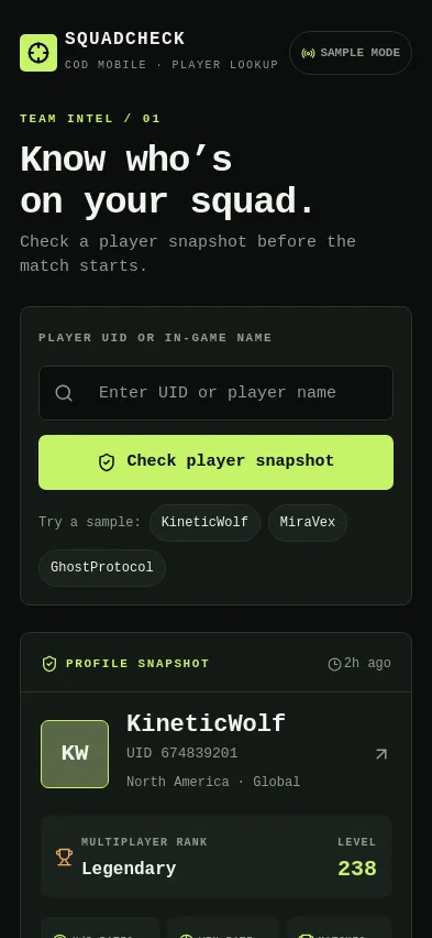 COD Mobile Stat Checker