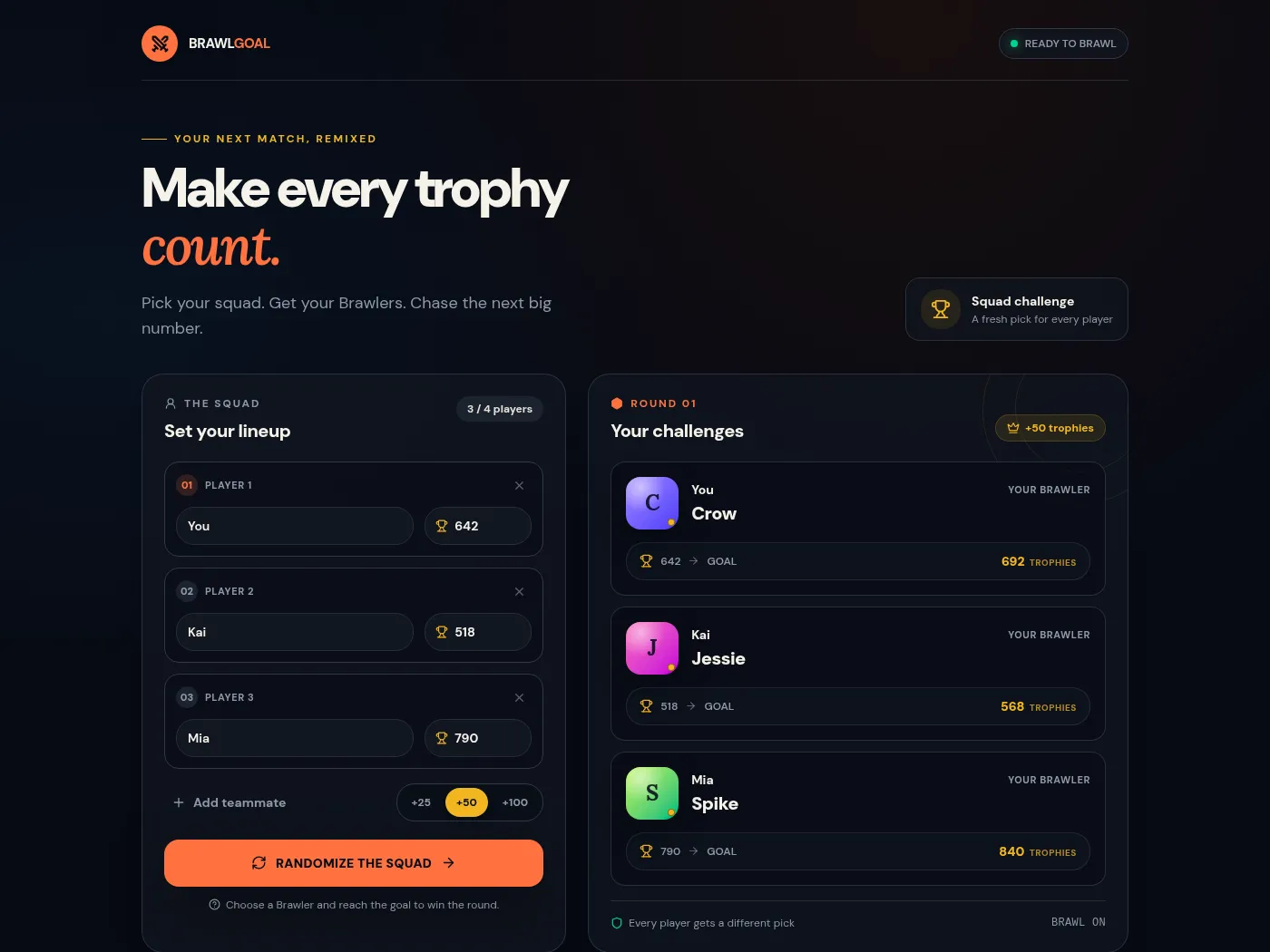 Brawl Stars Goal Randomizer