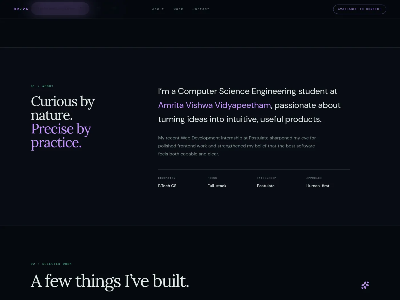 Dharini's Animated Portfolio