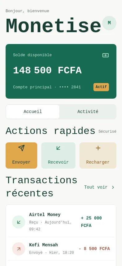 Monetise Mobile Money App