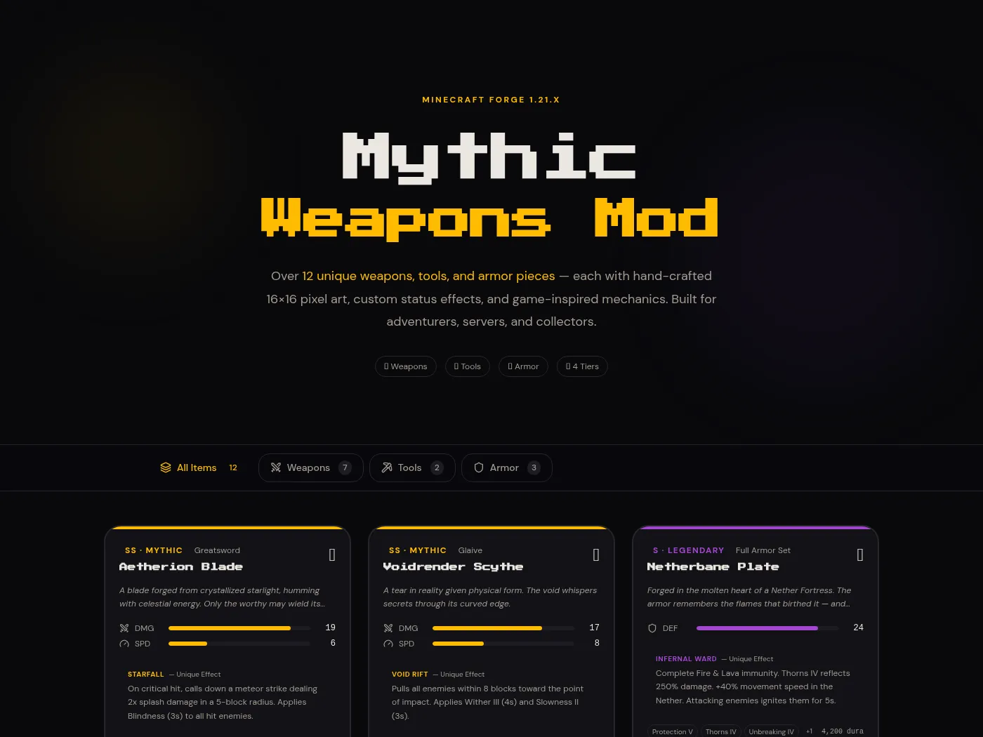 Mythic Weapons Mod