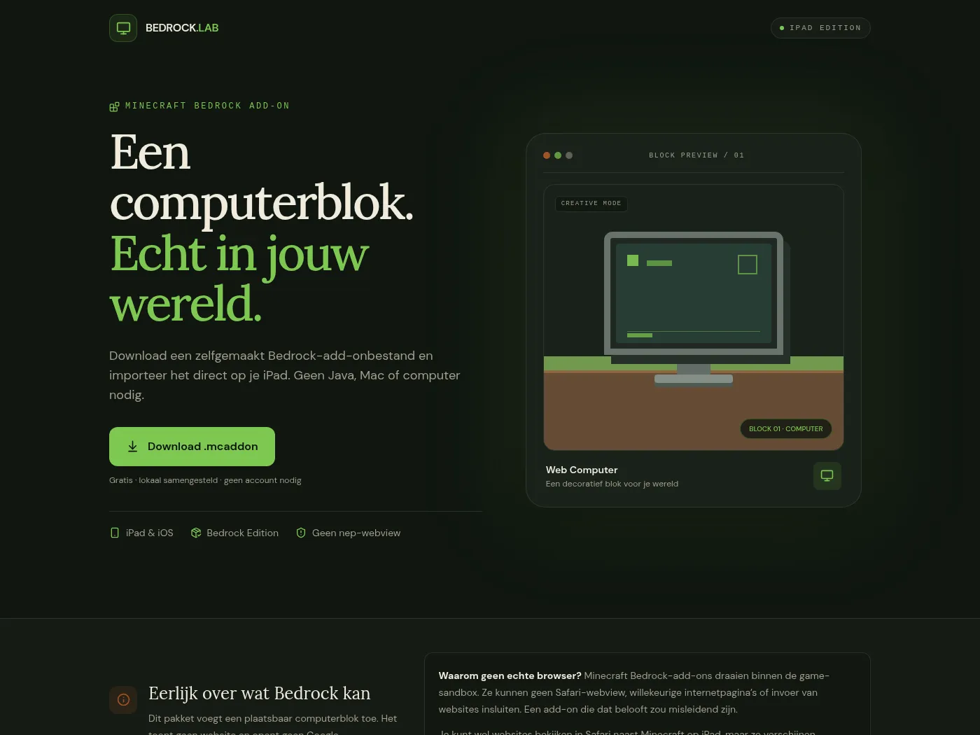 WebBrowser for Minecraft Bedrock