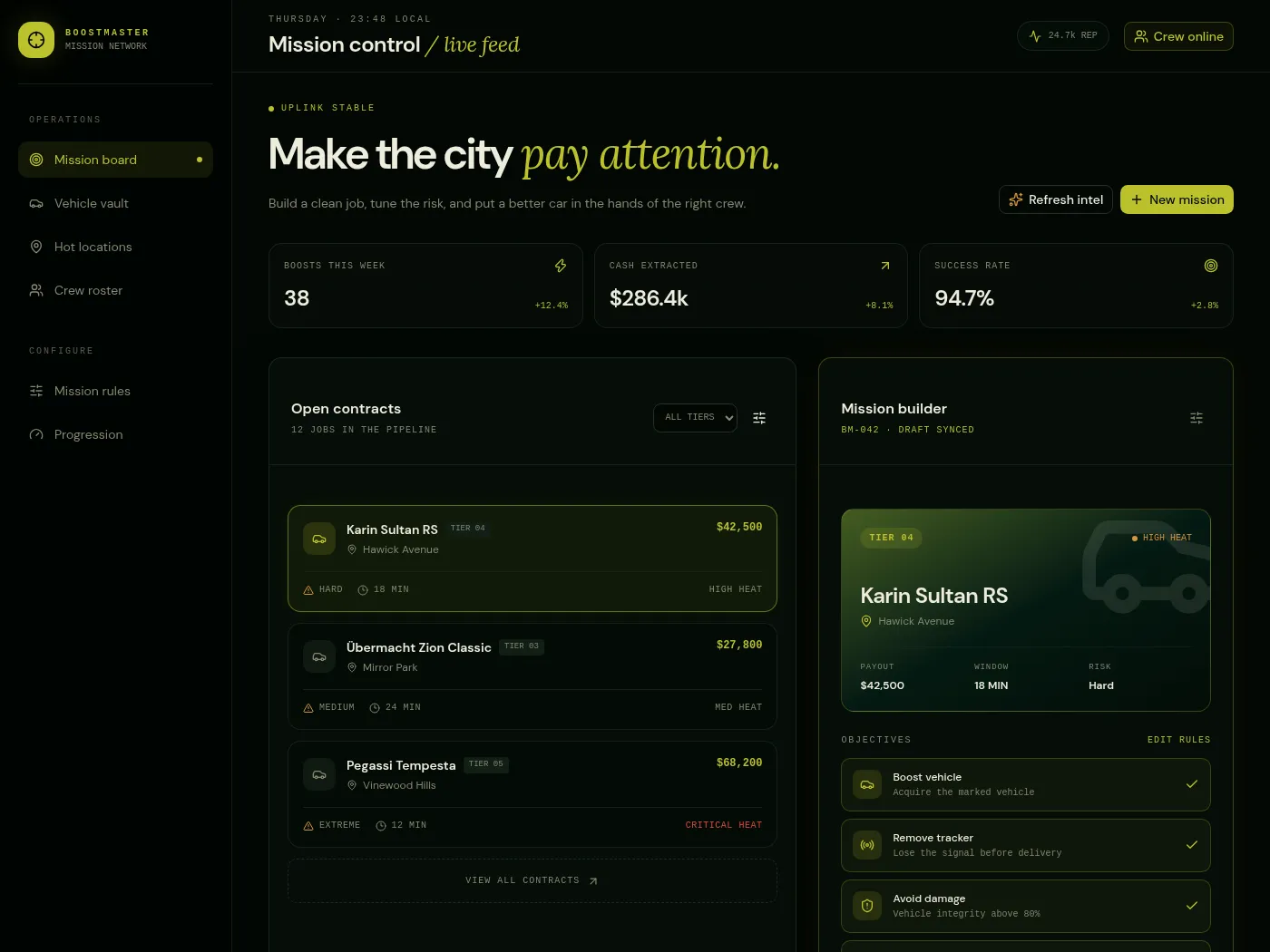 BoostMaster Missions