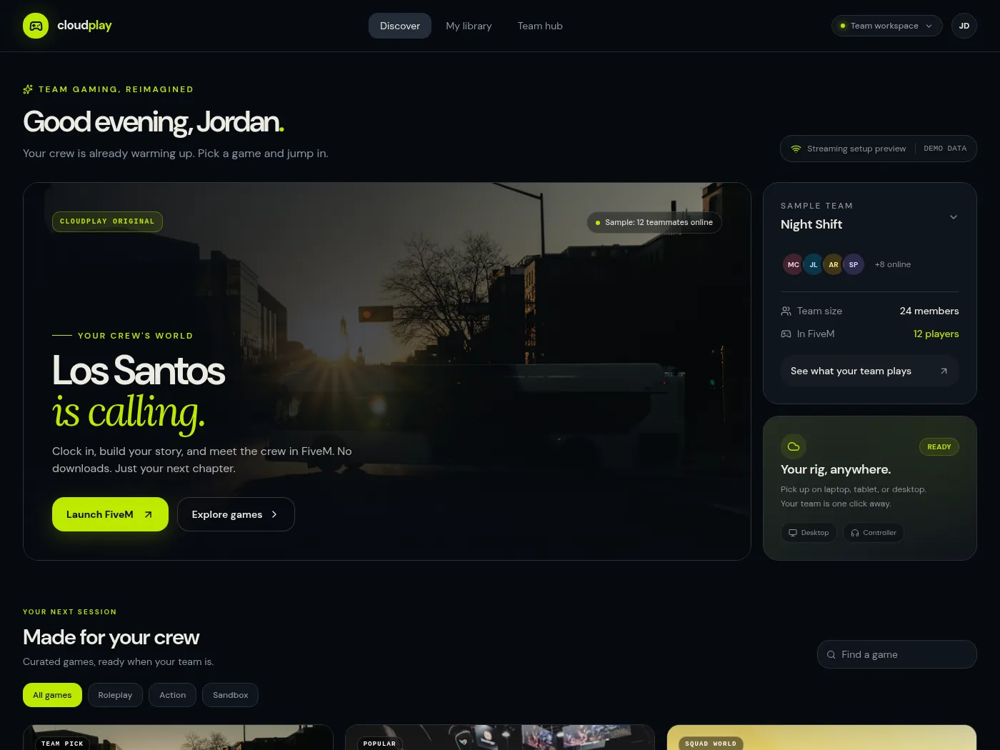 CloudPlay Gaming Portal