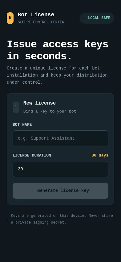 Bot License Manager