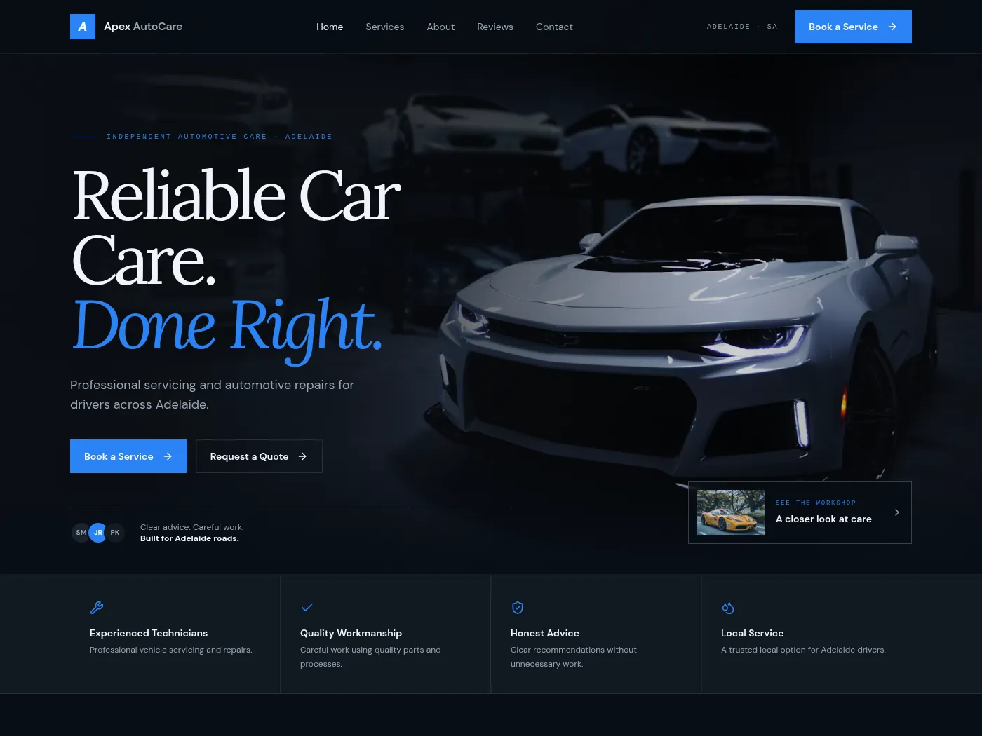 Apex AutoCare Landing Page