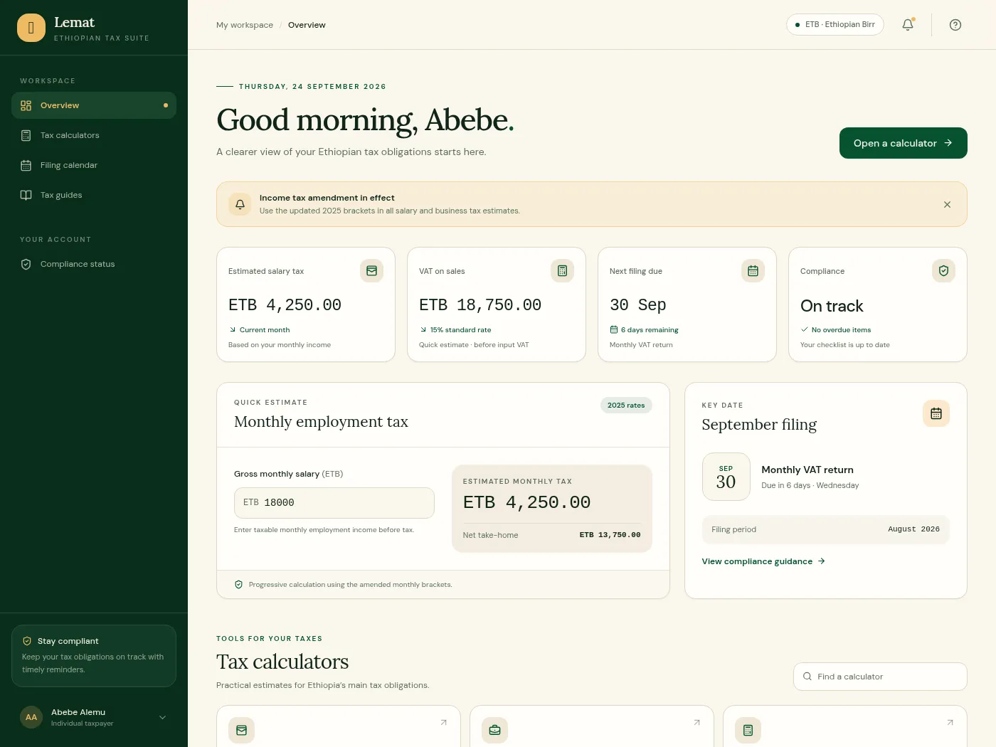 Ethiopian Tax Suite