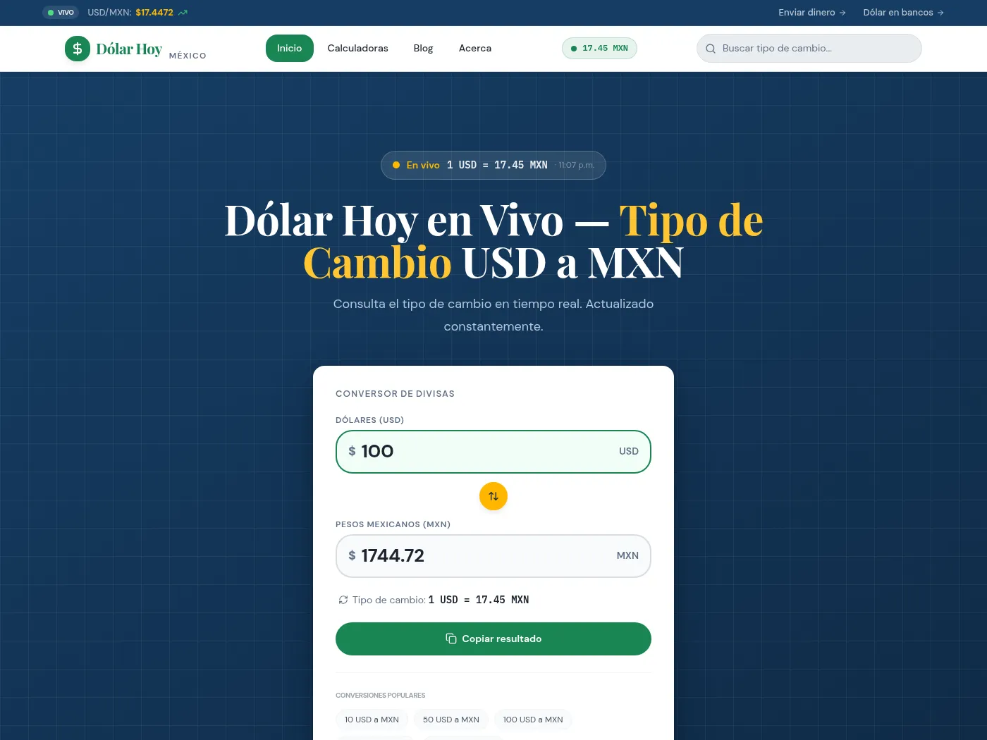Dólar Hoy México