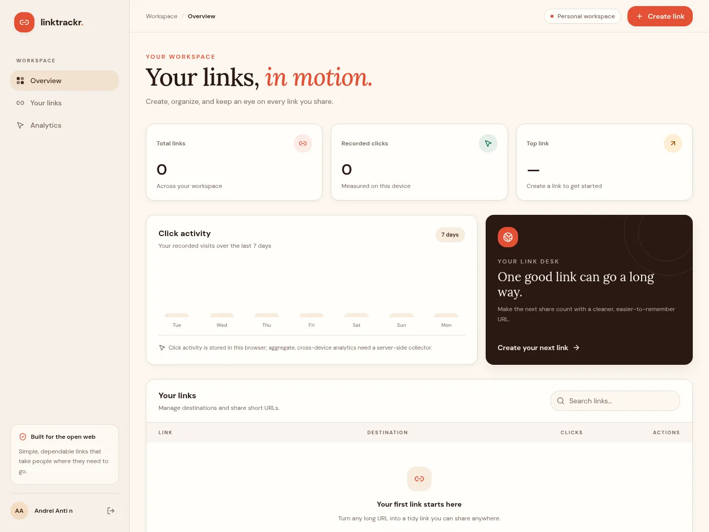 LinkTrackr Shortener