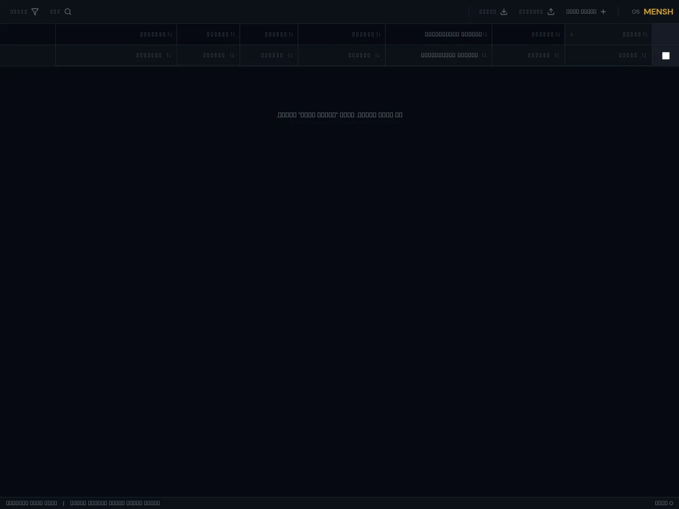 MENSH OS Sheet UI