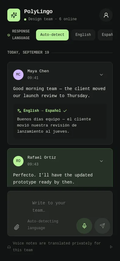PolyLingo Voice Assistant