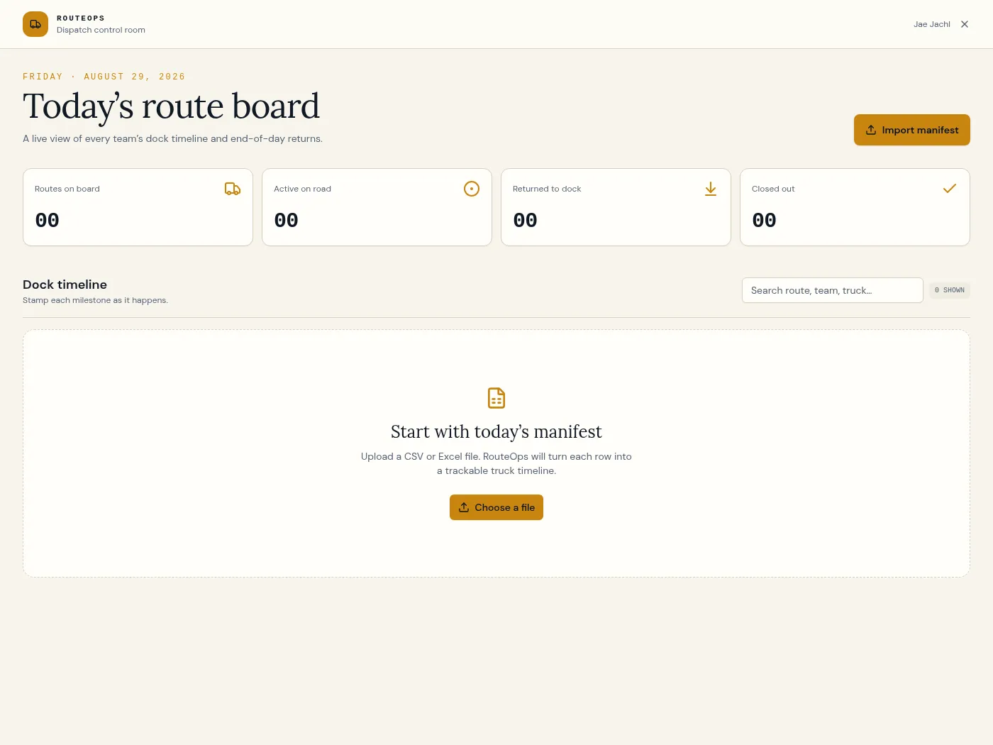 RouteOps Tracker