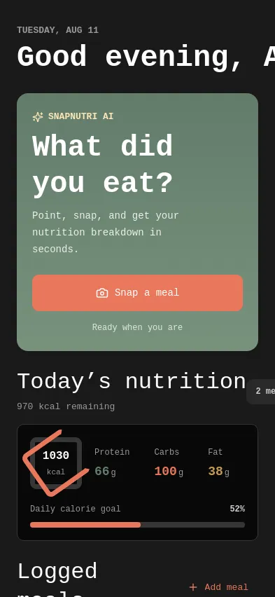 SnapNutri AI Tracker