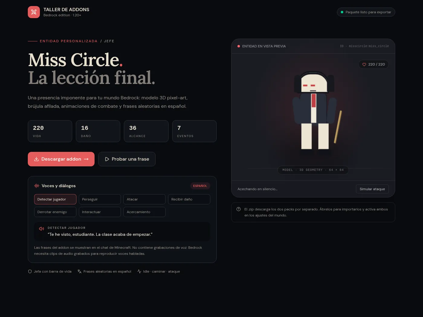 Miss Circle Minecraft Addon