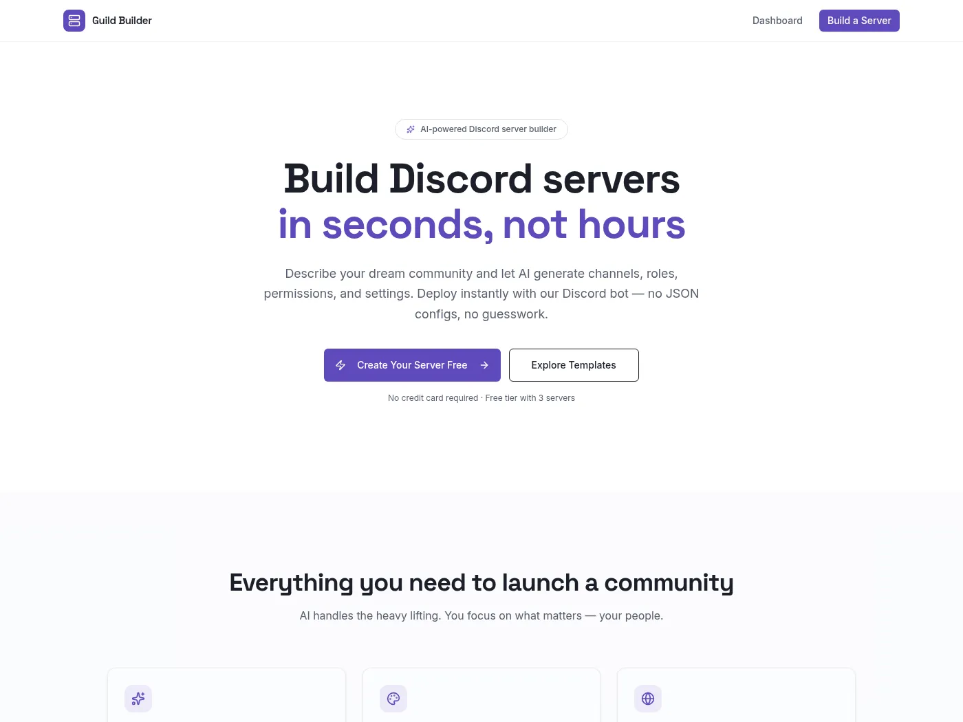 Discord Guild Builder