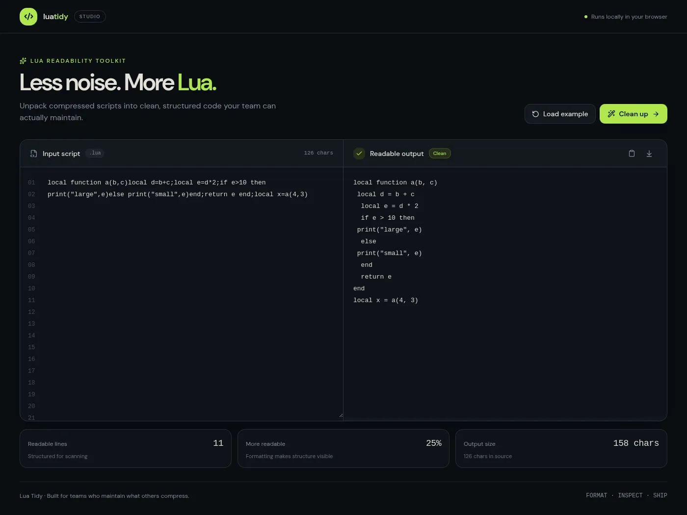 Lua Script Cleanser