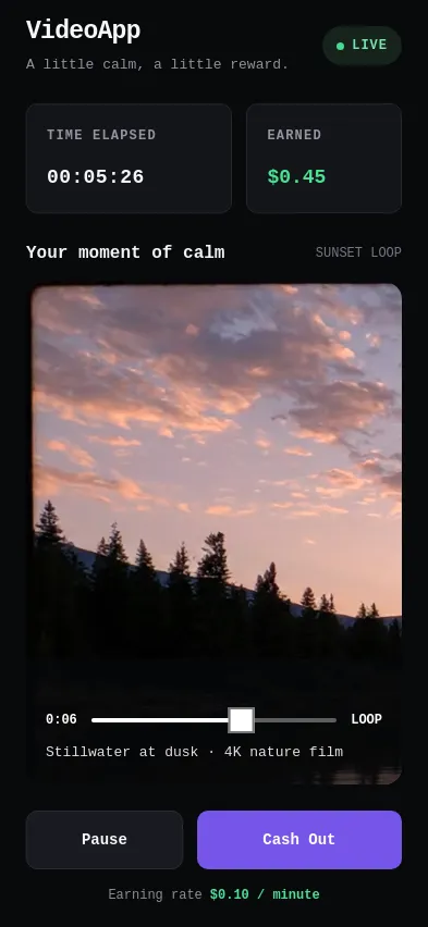 VideoApp Rewards Player