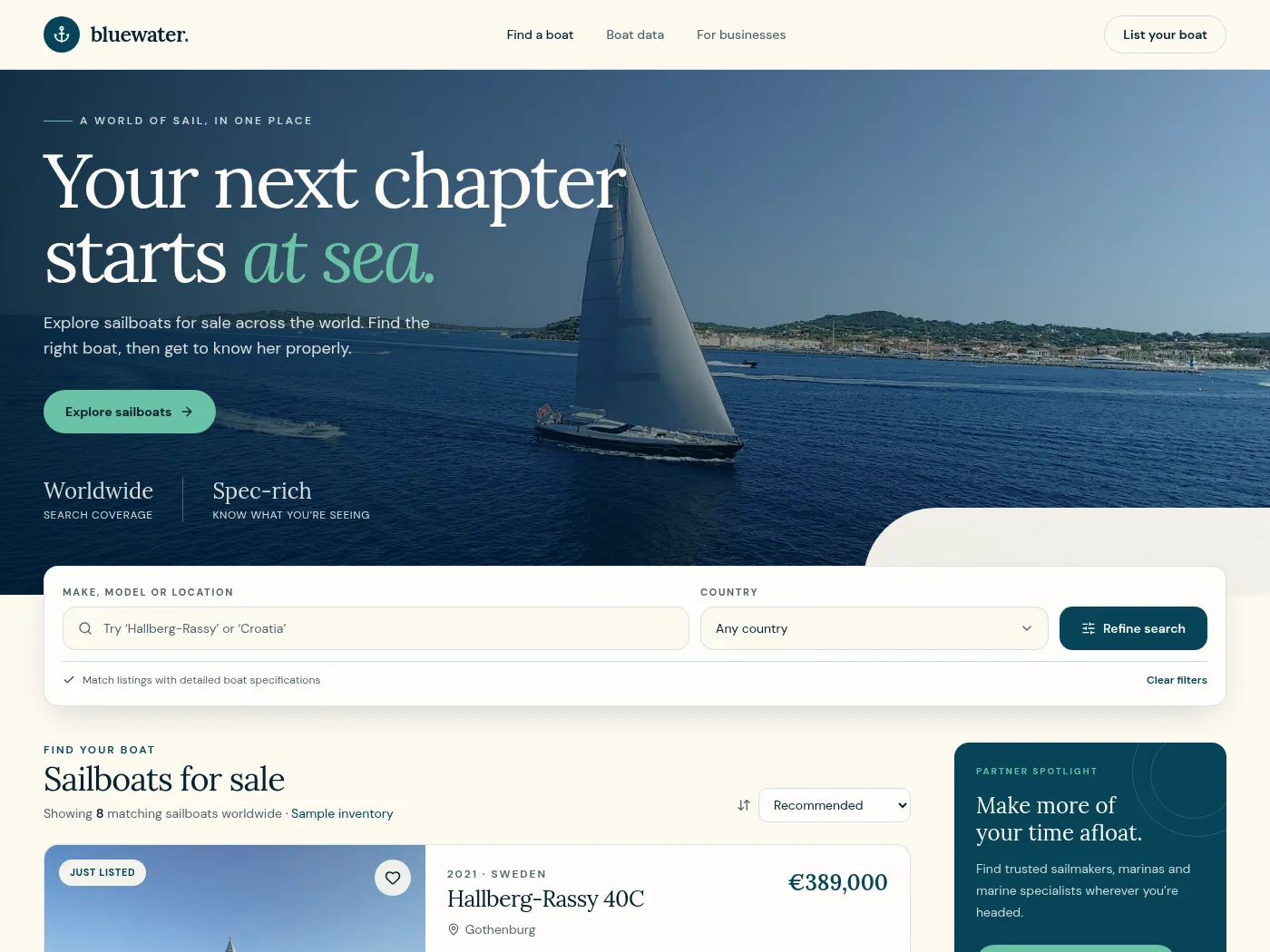 Sailboat Market Finder