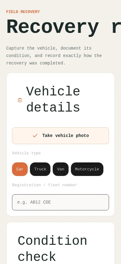 Offline Car Recovery Report