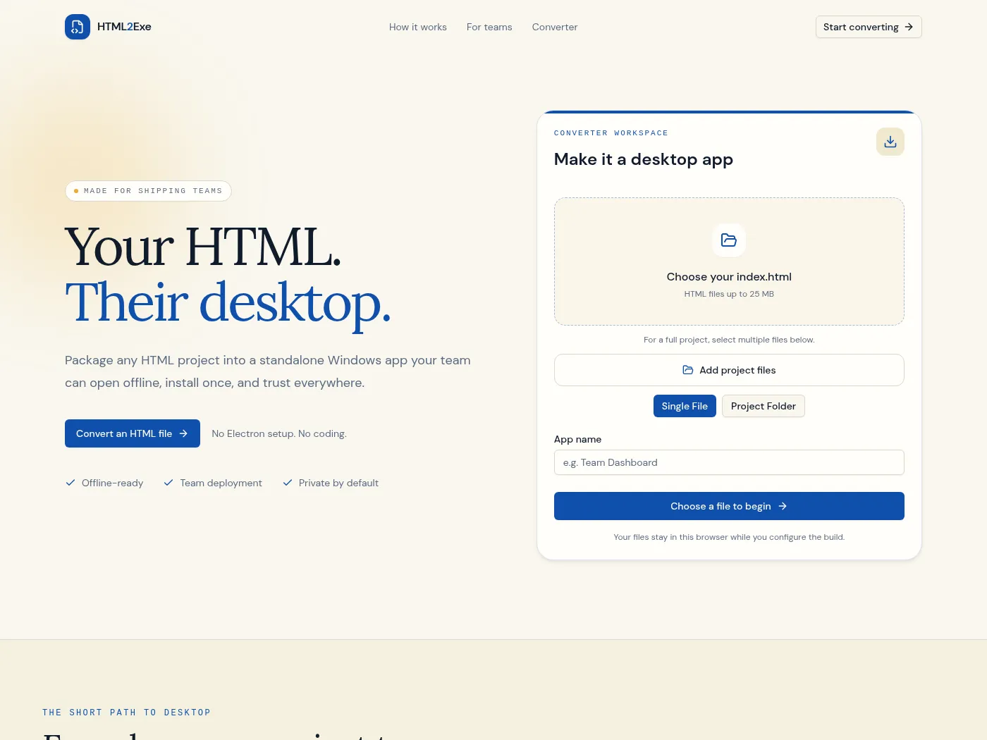 HTML2Exe Converter