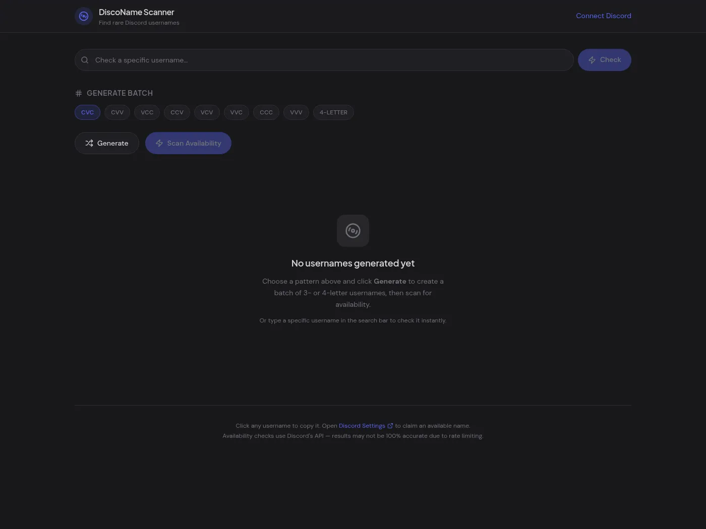 DiscoName Scanner
