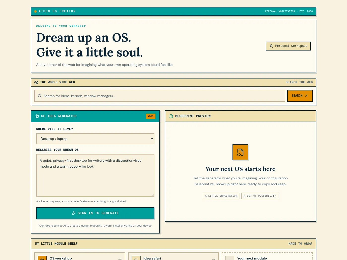 AIGen OS Creator
