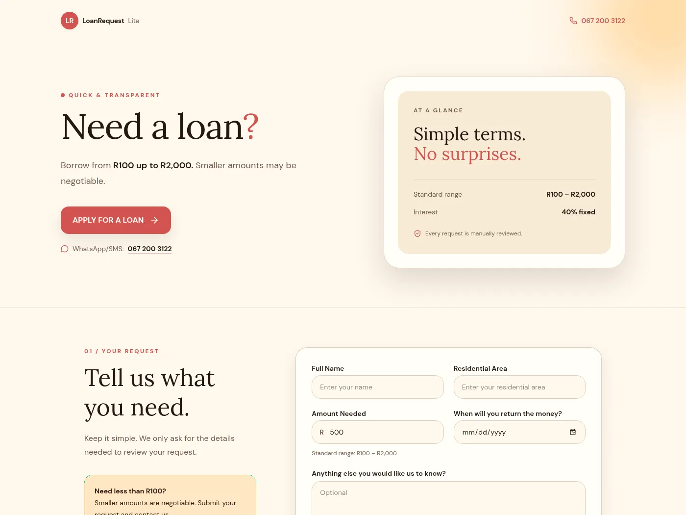 LoanRequest Lite