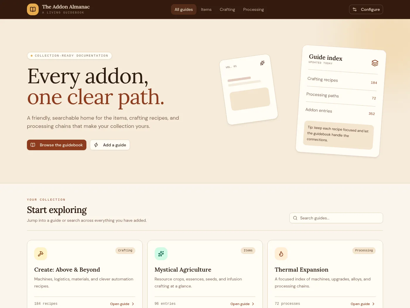 Addon Guidebook GUI