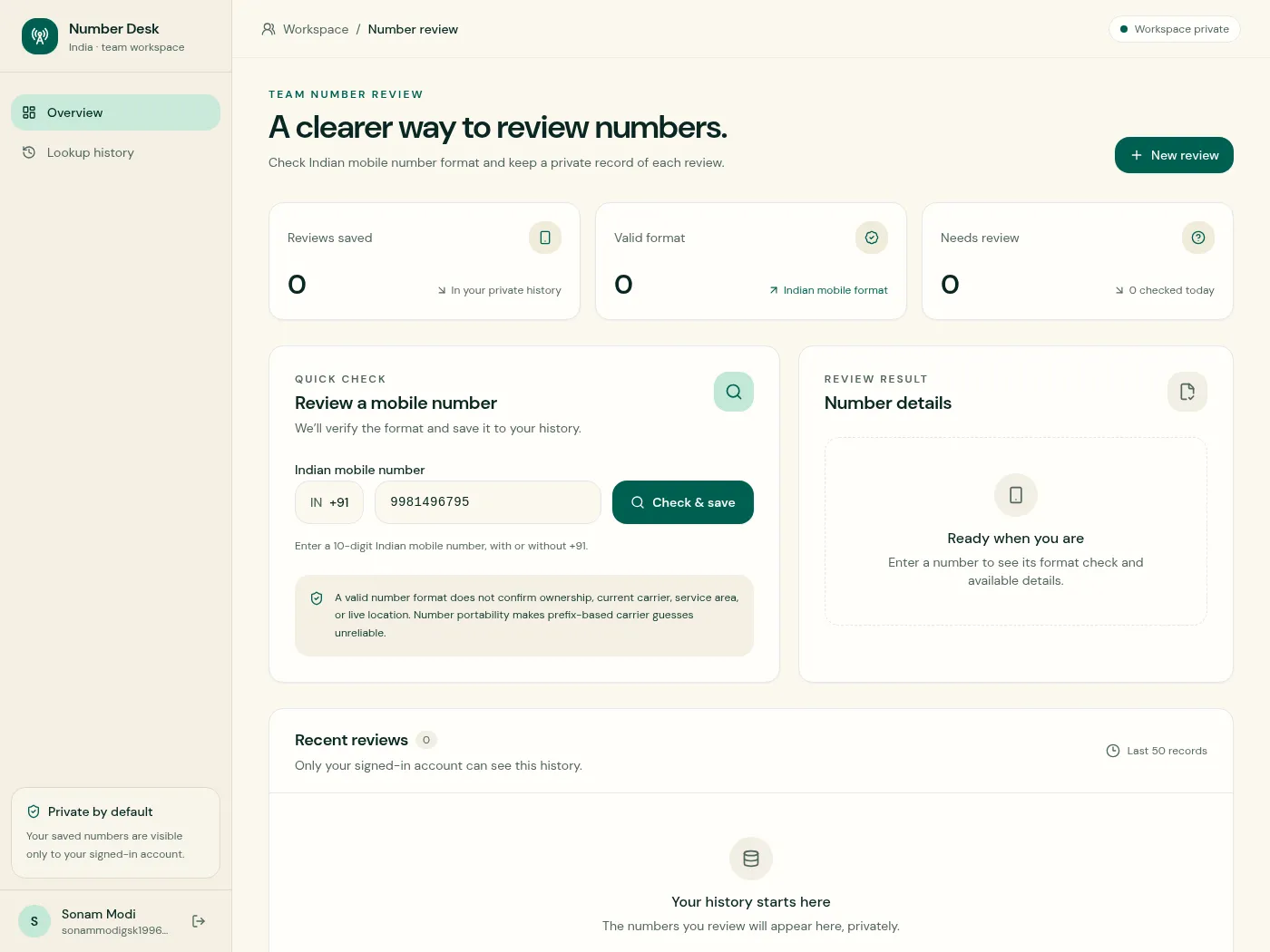 Indian Number Tracker Dashboard