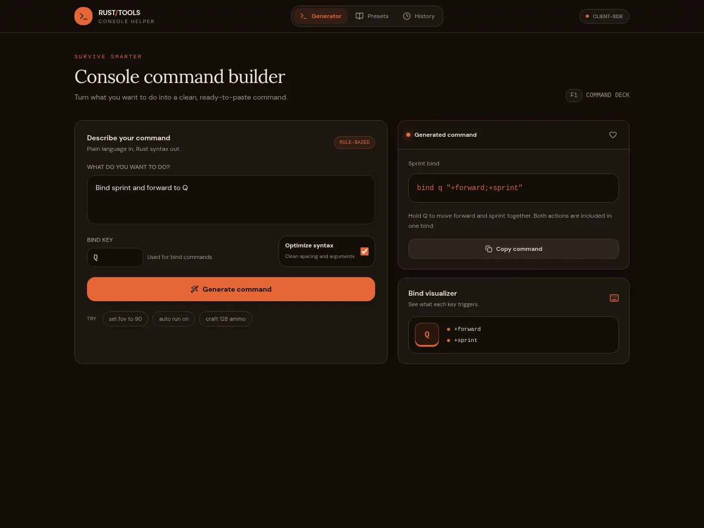 Rust Console Helper