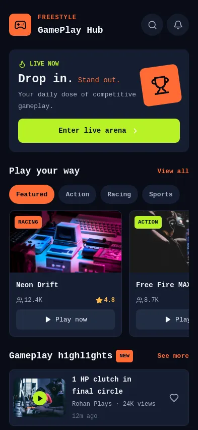Freestyle GamePlay Hub