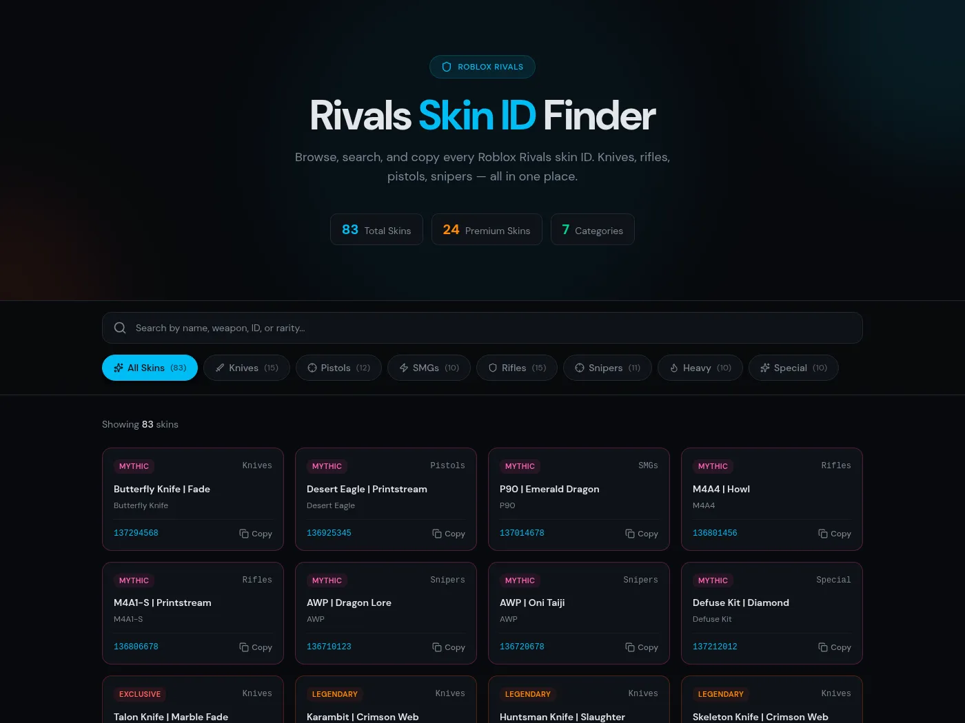 Rivals Skin ID Finder
