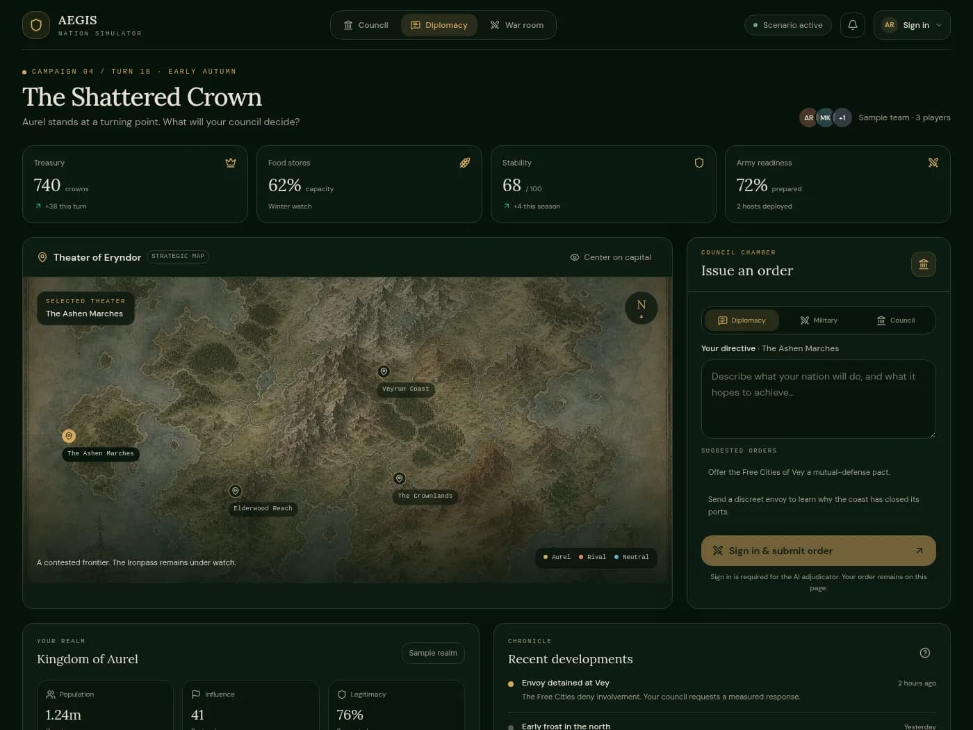 Aegis Nation Simulator