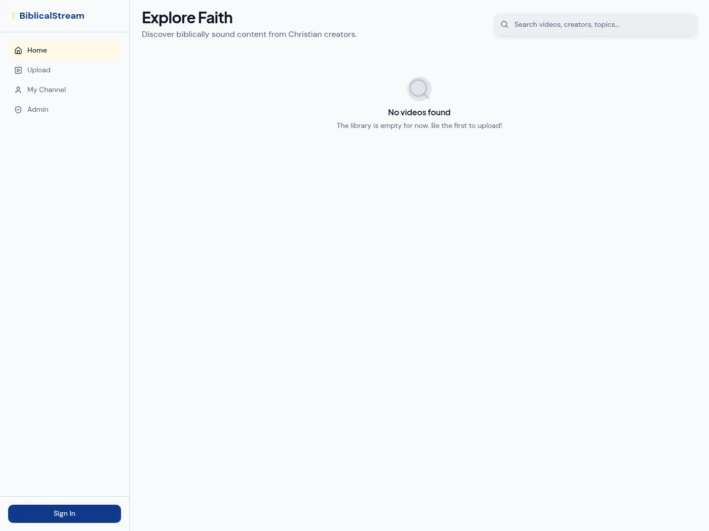 BiblicalStream Video Platform