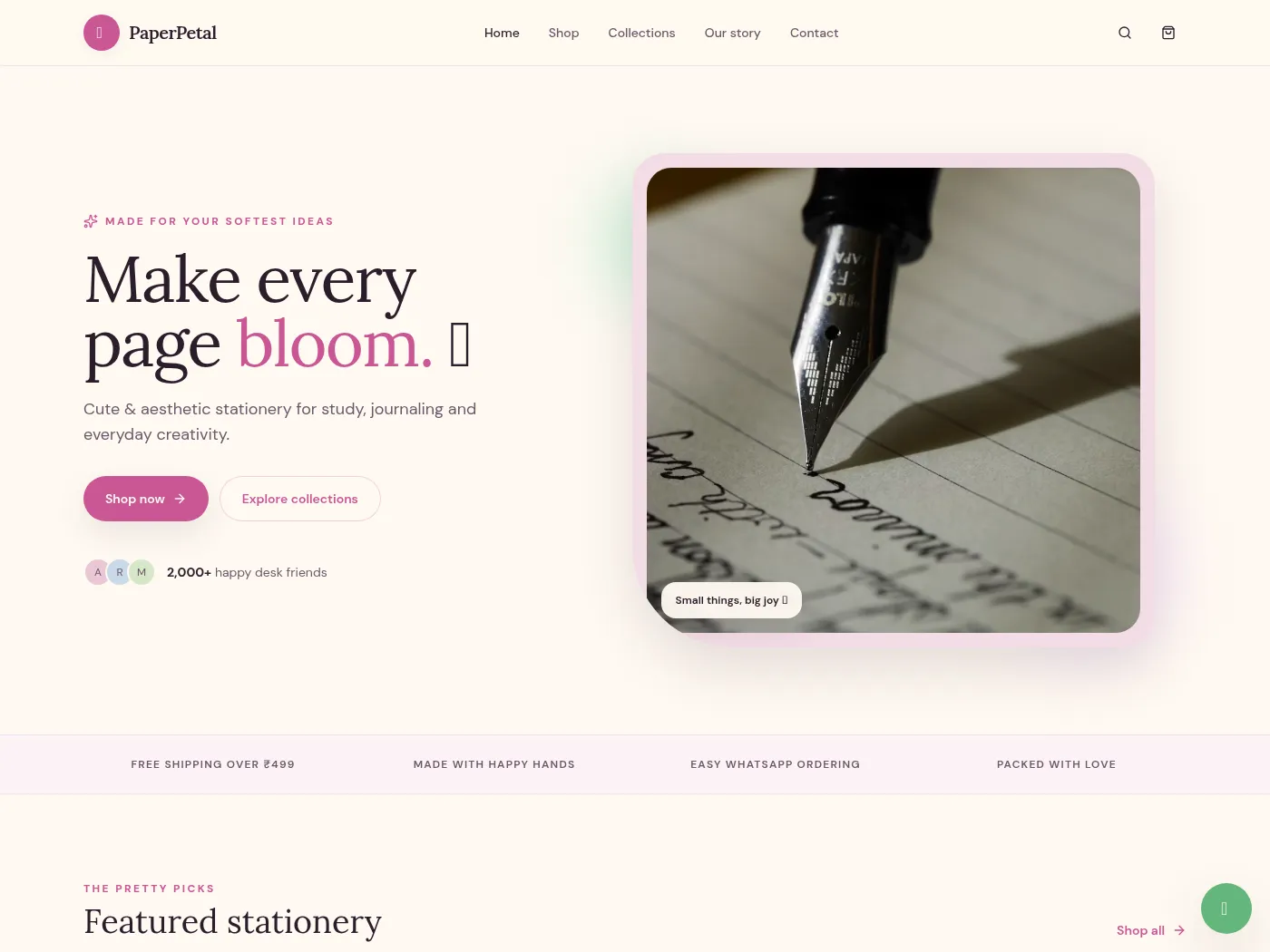 PaperPetal Online Store