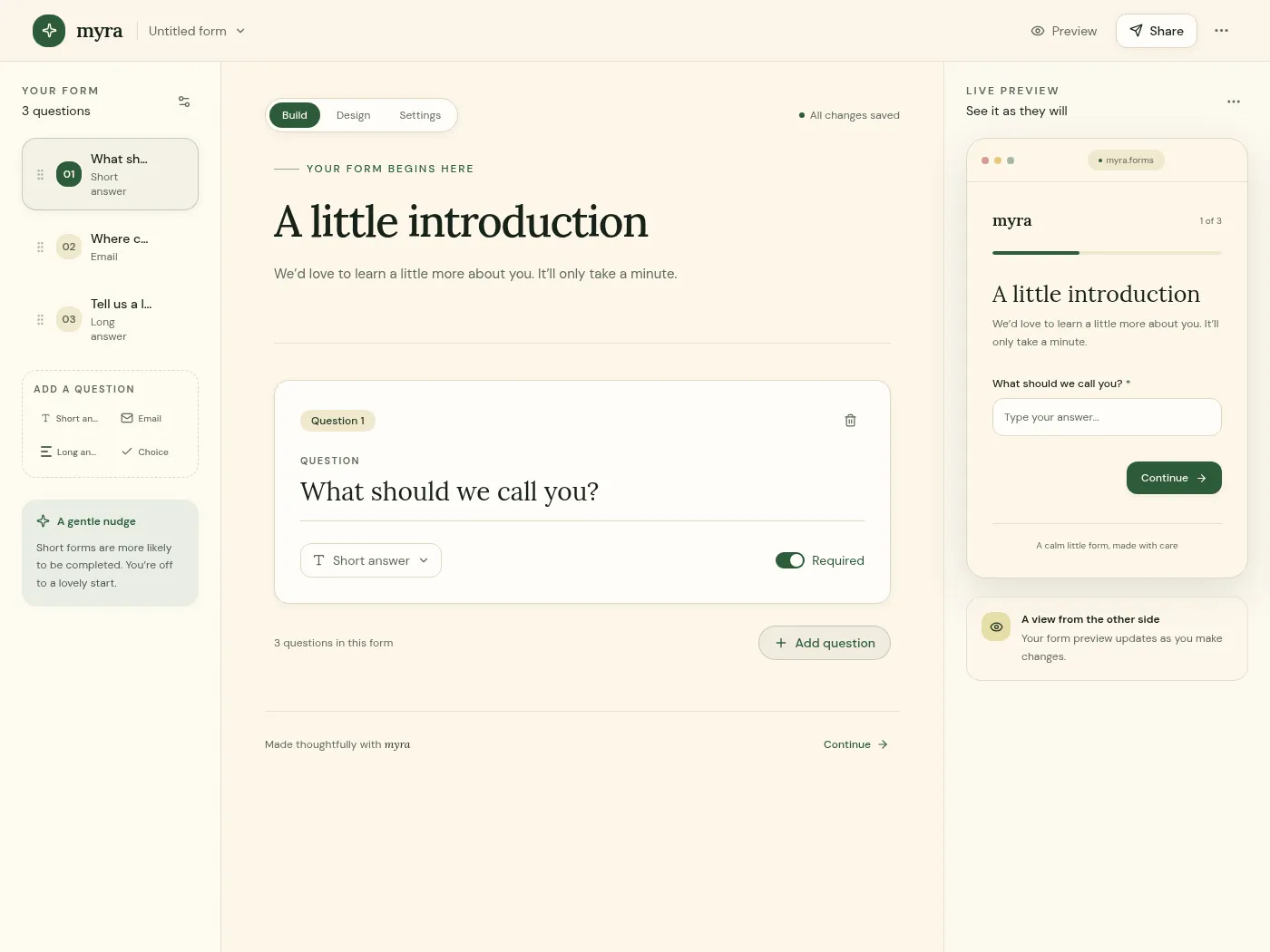 MYRA Form Builder