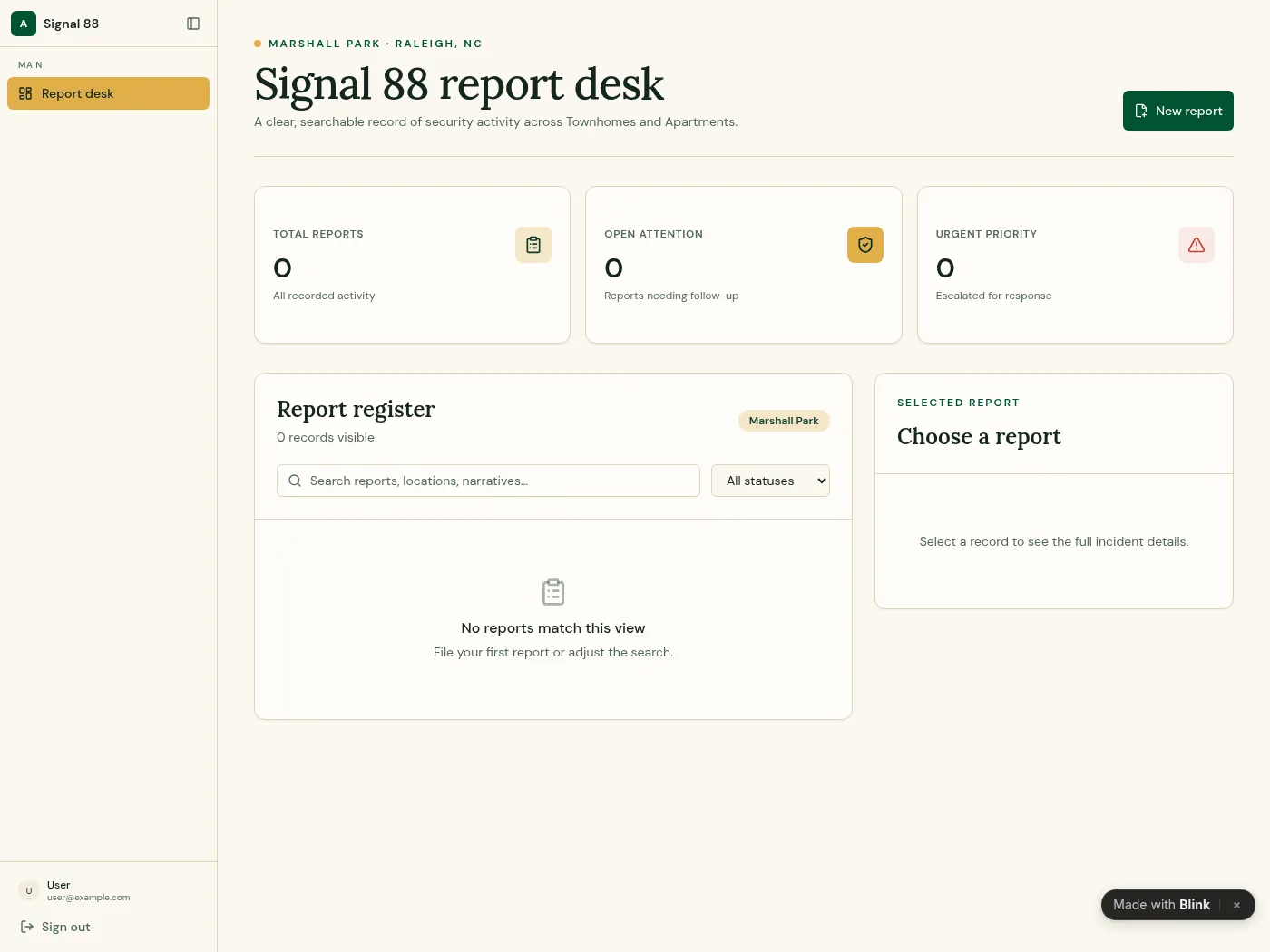 Signal 88 Report Tracker