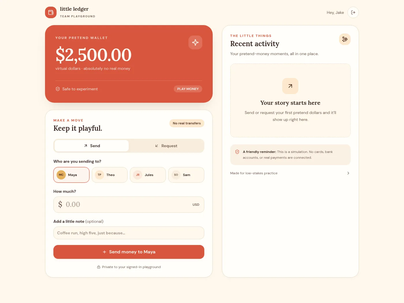 Virtual Money Playground