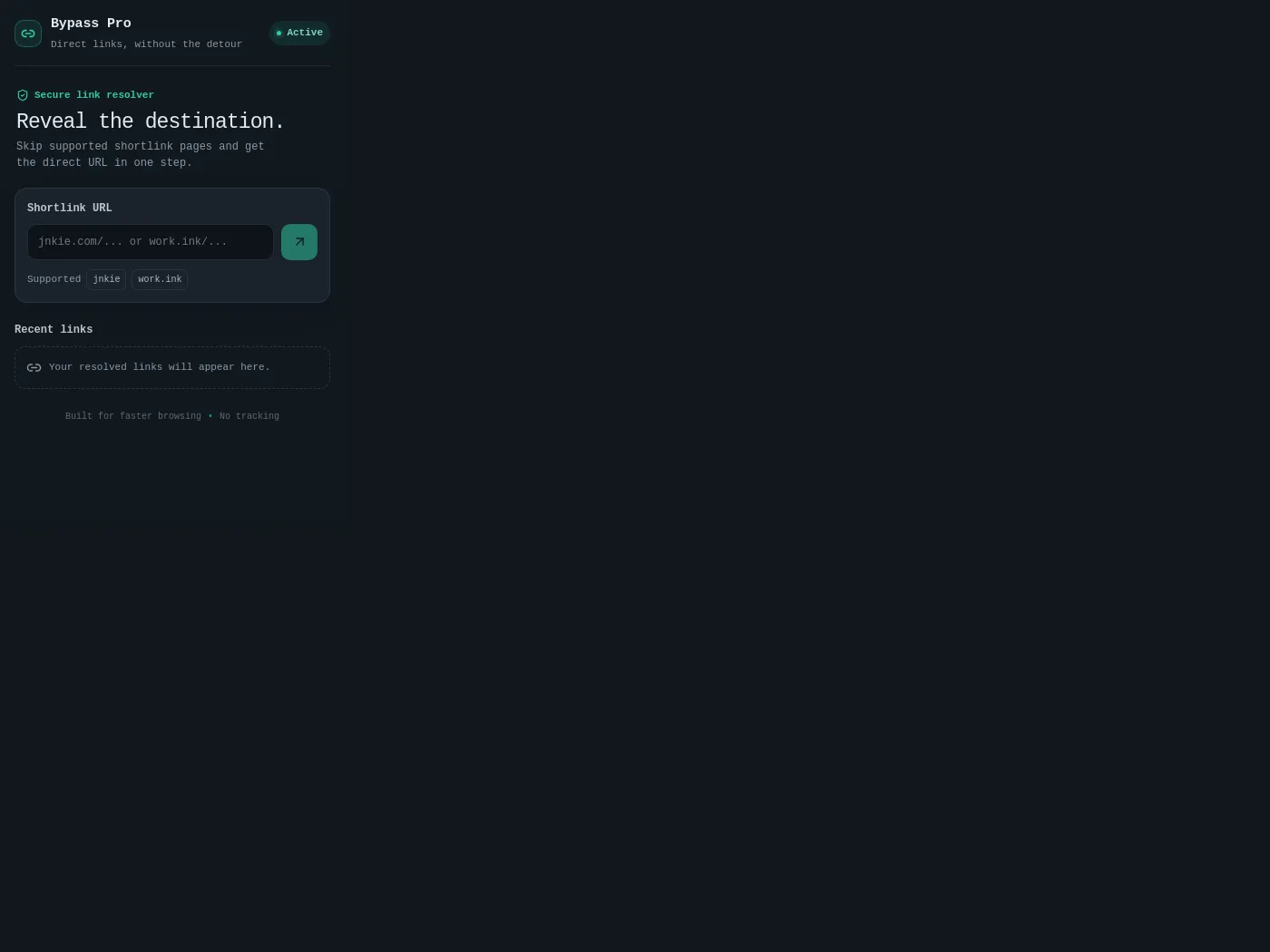 Link Shortener Bypass Pro